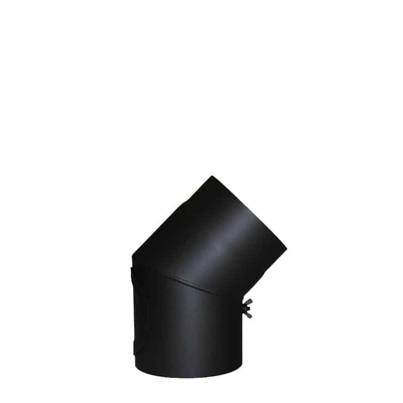 45 Graden met inspectieluik bocht enkelwandige kachelpijp | 123-Kaminofen